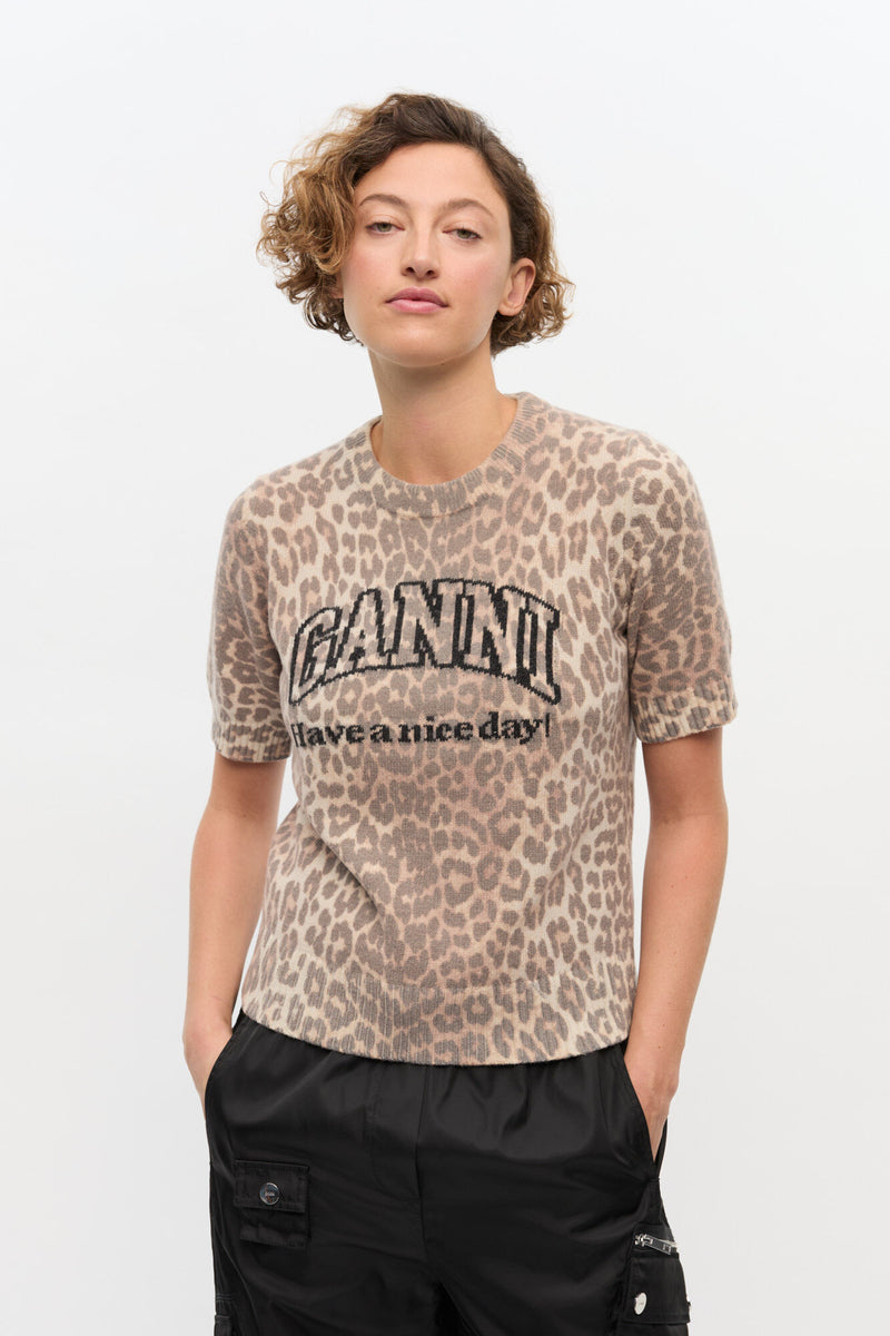 Leopard Wool Mix T-shirt – Cameron Marks